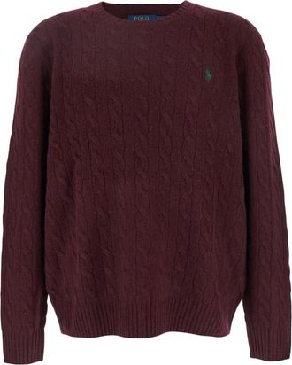 Polo Ralph Lauren Homme, Pulls, Rouge, Taille: M Pull en maille torsadée avec logo poney