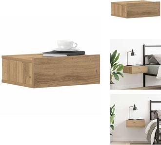 vidaXL Table de chevet flottante ch&ecirc;ne artisanal bois ding&eacute;nierie - Table De Chevet Flottante - Tables De Chevet Flottantes - Table De Nuit - Table De Lit
