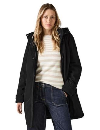 Cecil B101037 Parka avec Capuche Amovible, Noir, XL Femmes