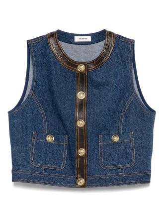 Sandro gilet en jean - Bleu