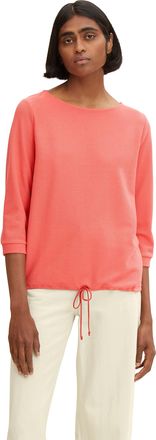 Tom Tailor Damen Longsleeve mit Schleifen-Detail am Saum