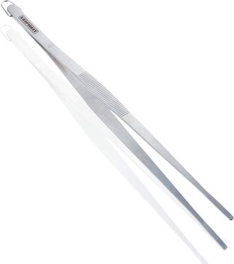 Leifheit K&uuml;chenpinzette 20cm, zum liebevollen Dekorieren und Anrichten, K&uuml;chenzange zum Wenden von Steaks, Grillzange, rostfreie Kochpinzette aus Edelstahl, sp