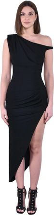 Elisabetta Franchi Femme, Robes, Noir, Taille: 36 FR Robe en cr&ecirc;pe jersey avec bretelle bijou