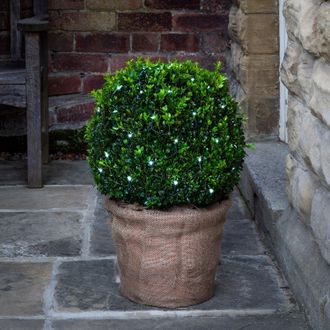 Lights4fun 60er LED Lichternetz wei&szlig; gr&uuml;nes Kabel Timer Innen Au&szlig;en