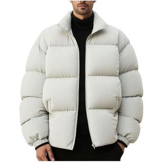 Generic Doudoune matelassée légère pour homme - Veste dhiver chaude et coupe-vent - Résistante à leau - Col montant - Fermeture éclair - Veste softshell isolé