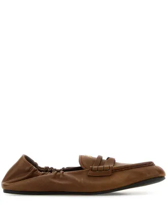 Miu Miu mocassins en cuir - Marron