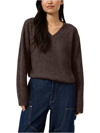 QS by s.Oliver Strickpullover braun,Casual,Polyacryl,Meliert,V-Ausschnitt,Langarm,Regular Fit