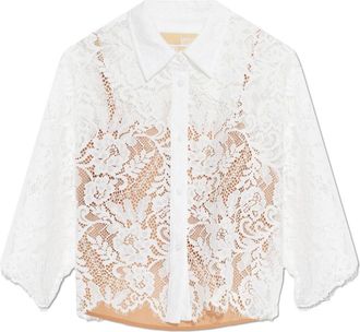 Michael Kors Femme, Blouses et Chemises, Blanc, Taille: 42 FR Lace Shirt