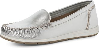 Marco Tozzi Damen Mokassins aus Leder Runde Spitze, Silber (Silver), 37 EU