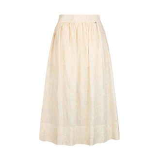 Liu Jo Natural Flower Sequi Midi Rock - - Skirts - Damen - Beige - M