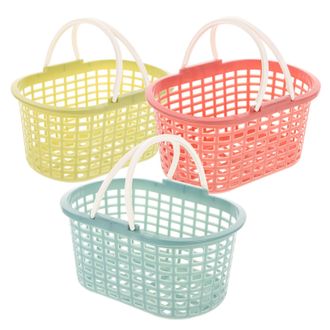 Cabilock Aufbewahrungskorb Kunststoff Mit Henkel Multifunktionaler 3 St&uuml;ck Kleiner Badezimmer Und K&uuml;chenkorb Bel&uuml;ftet Und Tragbar F&uuml;r Bad Und Gem&uuml;se