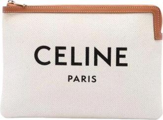 Celine Pre-owned Vintage Canvas Clutch - Femme - Pre-owned - Beige - Taille: ONE Size