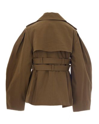 Ganni Womens Peplum Jacket Canvas Ermine Organic Cotton
