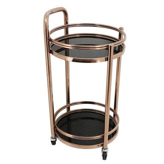 Generic Rollwagen aus Metall mit Rollen, große Kapazität, Küchenwagen, runder Servierwagen mit Regalen, ideal für Bar, Esszimmer, Teeservice