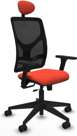 Piqueras y Crespo Schutzstuhl mit 3D-Armen, h&ouml;henverstellbarer Lendenwirbelst&uuml;tze und festem Kopfteil, ausgestattet mit Syncro/Traslack und Schneideschaum, Schwarz/Dunk