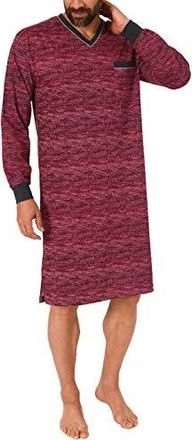 Normann Chemise de nuit Normann &agrave; manches longues - Pour homme - &Eacute;galement disponible en tailles jusqu&agrave; la taille 70 - Imprim&eacute; minimal - 291 90 431 - Rouge - 
