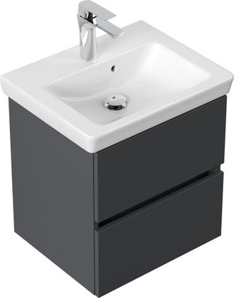 Magnolia Home Badm&ouml;bel mit Villeroy und Boch Subway 2.0 Waschbecken 50 cm SoftClose grafit