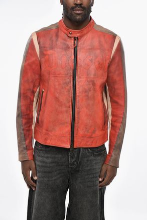 Diesel RED TAG Lederjacke RUSCHA mit kontrastierenden &Auml;rmeln Diesel