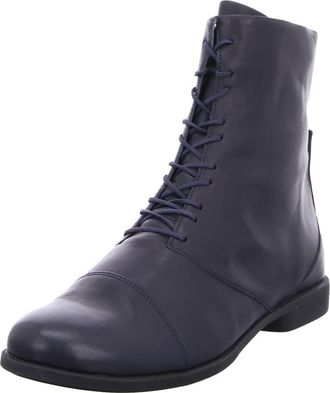 Think Damen AGRAT Leder gefütterte nachhaltige Stiefelette, Navy, 36.5 EU