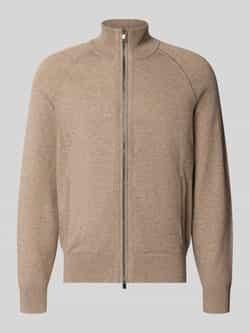 HUGO BOSS Regular Fit Strickjacke aus Baumwoll-Schurwoll-Mix Modell Fabiano