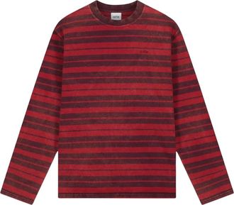 Arte Homme, Tops, Rouge, Taille: L T-shirt &agrave; Manches Longues Ray&eacute; Sunfade