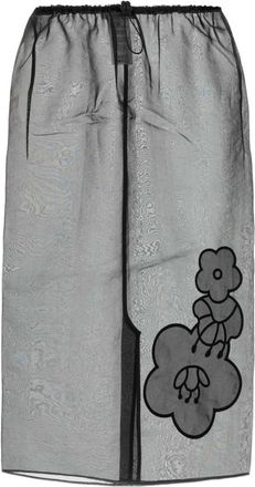 Cecilie Bahnsen Femme, Jupes, Noir, Taille: 34 FR Jupe Midi Transparente &agrave; Imprim&eacute; Floral