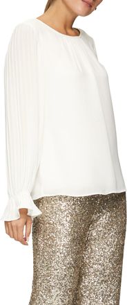 s.Oliver Viskosebluse mit Plisseeärmeln