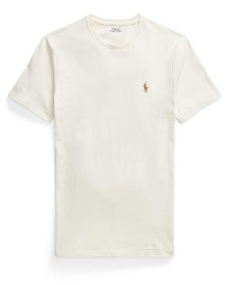 Ralph Lauren Leichtes T-Shirt aus Baumwolle mit Logo-Stickerei, Custom Slim Fit in