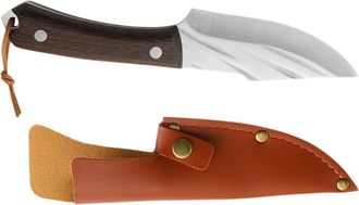 Pretyzoom Edelstahl Fleischmesser Mit Ergonomischem Griff Scharfe Klinge Tragbarer Haushalts-cleaver Mit Schutzscheide Geeignet F&uuml;r Gem&uuml;se Obst Und Outdoor-gril