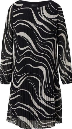 s.Oliver Minikleid Kleid Plissiertes Chiffonkleid mit All-over-Print und Viskosefutter