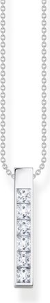 Thomas Sabo Thomas Sabo Damen Kette mit wei&szlig;en Steinen Silber, aus 925 Sterlingsilber, L&auml;nge 45cm, KE2113-051-14-L45V