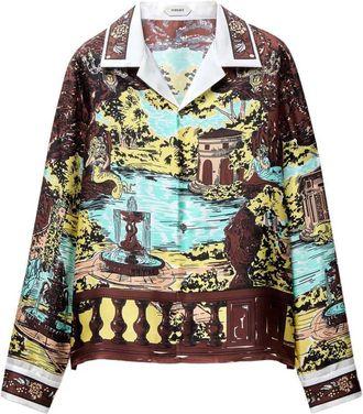 Versace Chemise Versace coupe slim en serg&eacute; de soie imprim&eacute;