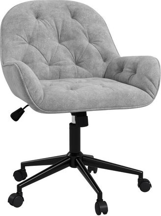 Vinsetto Vinsetto - B&uuml;rostuhl Drehstuhl B&uuml;rosessel h&ouml;henverstellbarer Chefsessel Stuhl Schreibtischstuhl Sessel B&uuml;ro samtartiges Polyester Hellgrau 60 x 61 x
