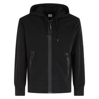 C.P. Company C.p. Company, Homme, Sweatshirts et sweats &agrave; capuche, Noir, Taille: M Diagonal Raised Fleece Zip Hooded