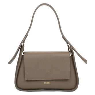 Estro & Luminara Femme, Sacs, Brun, Taille: ONE Size Leather Shoulder Bag