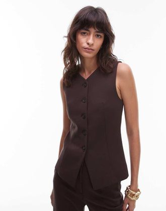 & Other Stories Gilet de costume ajust&eacute; &agrave; assortir - Marron-Brown