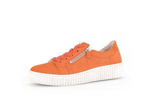 Gabor Damen Low-Top Sneaker, Frauen Halbschuhe,Freizeitschuhe,Turnschuhe,Laufschuhe,schnürschuhe,schnürer,Plateausohle,Pumpkin,42.5 EU / 8.5 UK