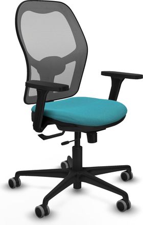 Piqueras y Crespo Stuhl mit R&uuml;ckenlehne aus Netzstoff mit 3D-Armen, h&ouml;henverstellbare Lendenwirbelst&uuml;tze, ausgestattet mit Syncro/Traslack und eingespritztem Schaum. Mi