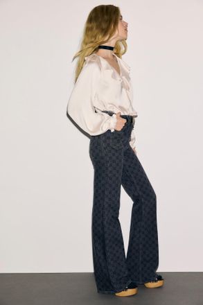 Gerard Darel Jean flare &agrave; monogramme - ANNA - anthracite