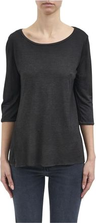 Avant Toi Femme, Pulls, Noir, Taille: 40 FR Maglia in Modal Maniche 3/4