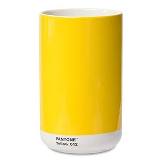 Pantone Pantone Porzellan Vase mit Geschenkbox, Jar, dekorative hochwertige Blumenvase, 1 Liter, Yellow 012 C