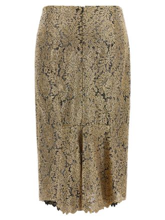 Ermanno Scervino Embroidered Lace Skirt - Gold