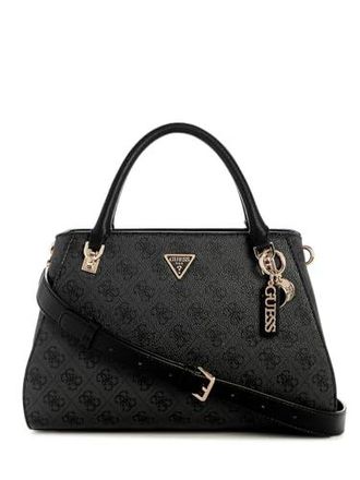 Guess Noelle II Luxury Satchel, Cartable, bandouli&egrave;re Femme, Logo Charbon, Taille Unique