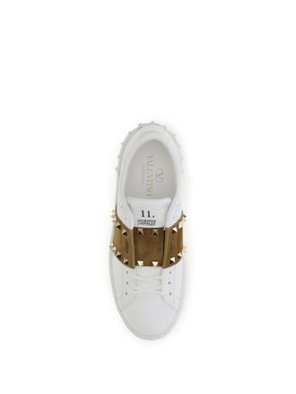Valentino Garavani Womens Sneakers Rockstud Untitled White-Havana Beige Beige-White Trainers White/havana Beige/white