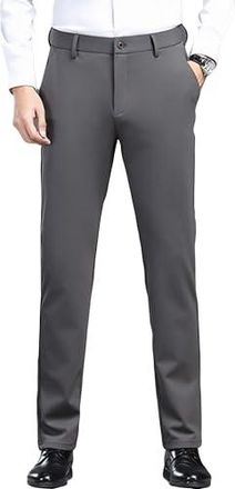 Generic Pantalon droit sans plis pour homme - Pantalon moderne daffaires d&eacute;contract&eacute; pour homme, gris, 48