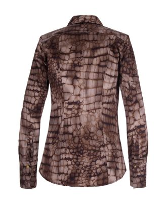 Elisabetta Franchi Womens Printed Shirt Cocoa Viscose