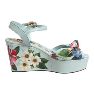 Dolce & Gabbana Sandalen mit Keilabsatz - - Shoes - Damen - Gr&uuml;n - 35 1/2 EU