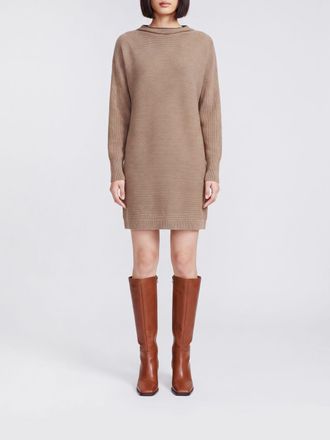 Brunello Cucinelli Mini-robe en maille en laine, cachemire et soie avec broderie Monili
