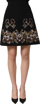 Dolce & Gabbana Sequin-Embellished Skirt - Black