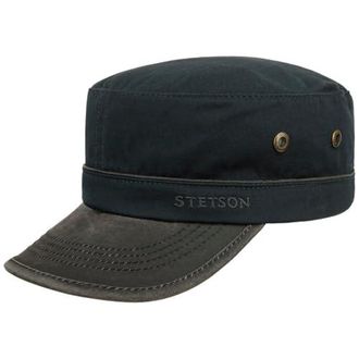 Stetson Casquette Katonah Cotton Army Femme/Homme - Militaire Boucle en Metal, avec Visiere Printemps-ete Ete - L (58-59 cm) Bleu Fonce